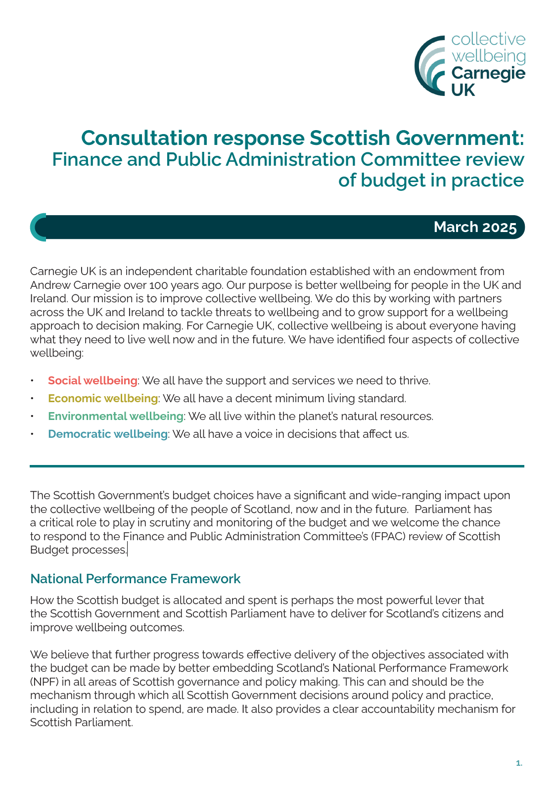 Carnegie UK's response to the Finance and Public Administration ...